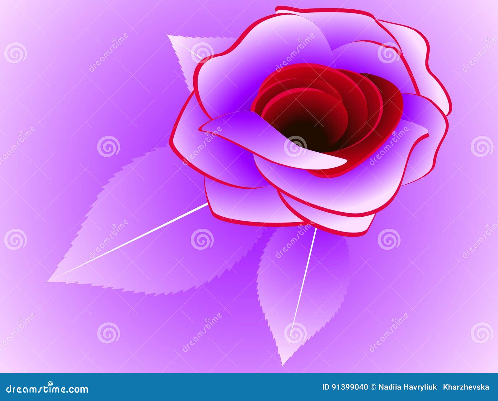 Background with an Abstract Rose. Stock Vector - Illustration of plant ...