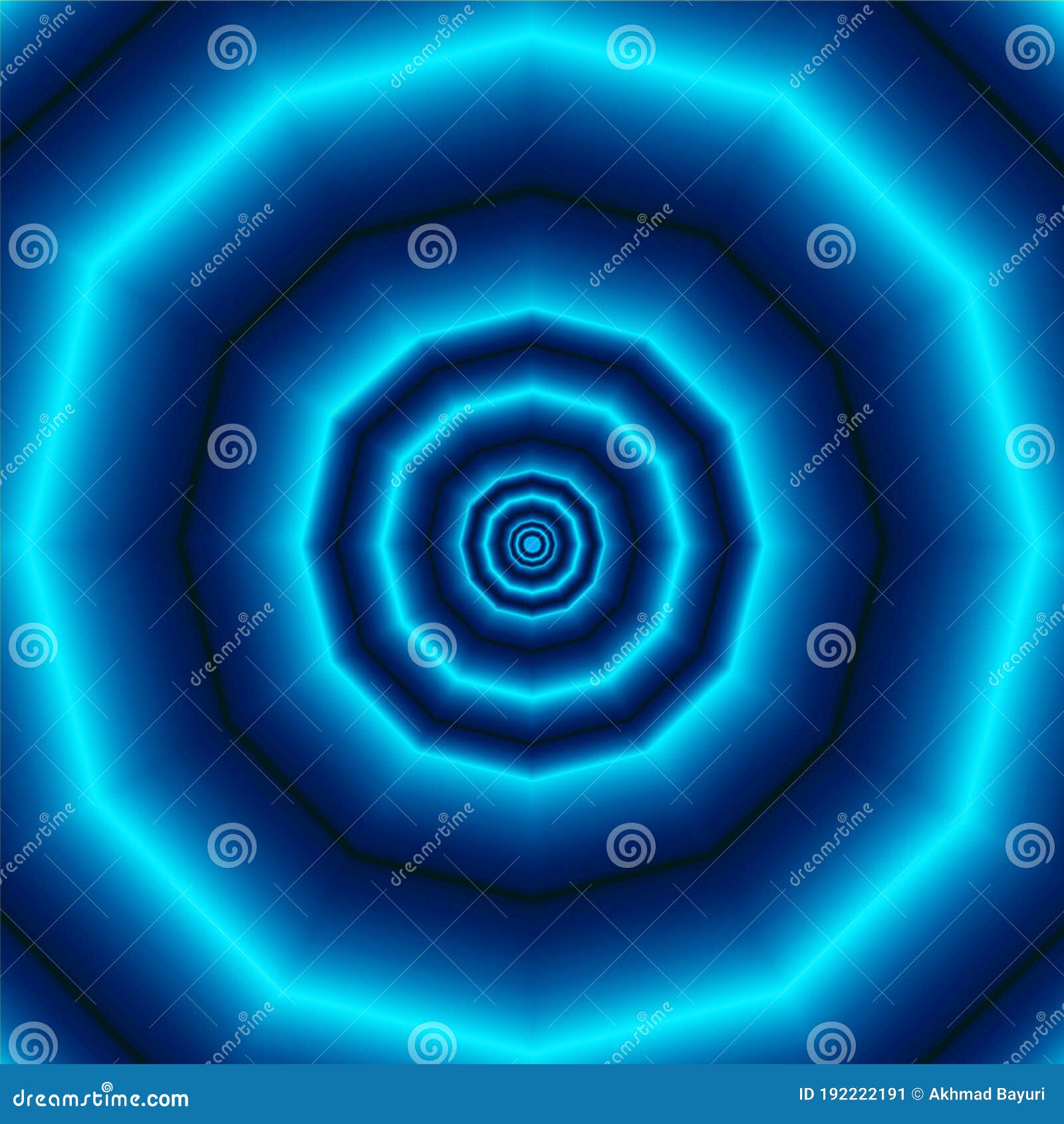 Illustration of 3D Blue Glowing Spiral Wheel Stock Illustration ...