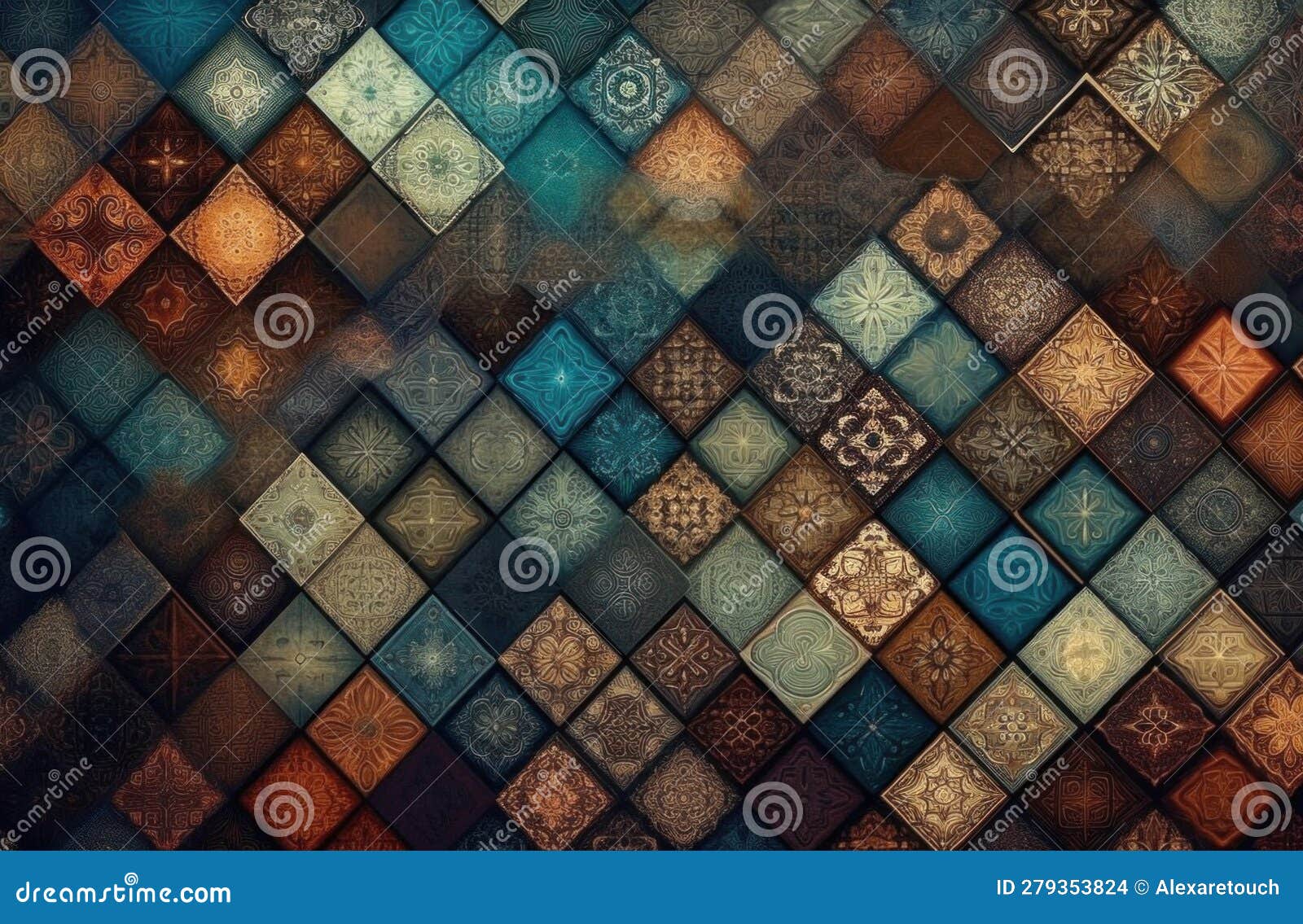 Background with Abstract Tiles Image Stock Illustration - Illustration ...