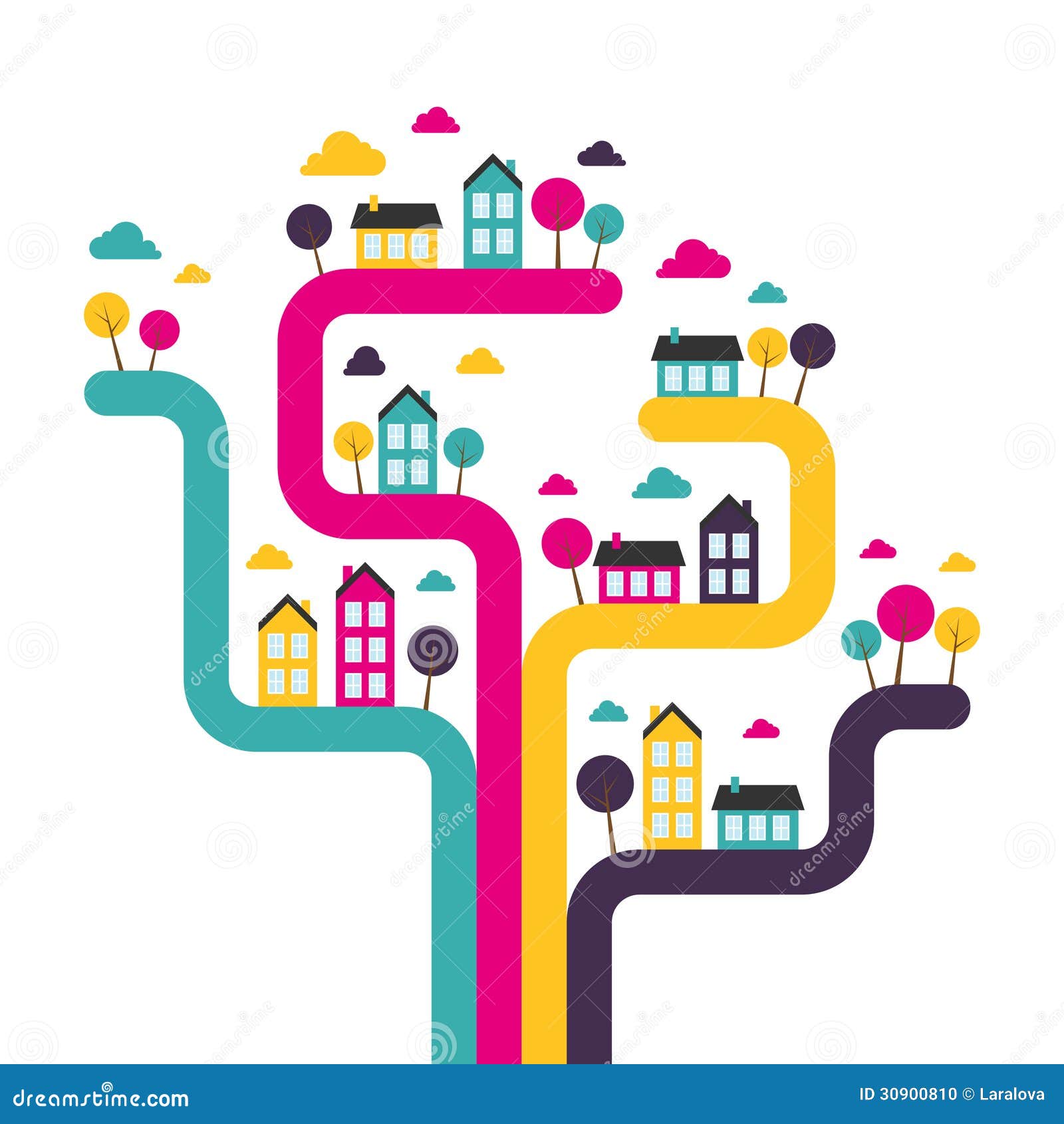 Background with Abstract Town Stock Vector - Illustration of background ...
