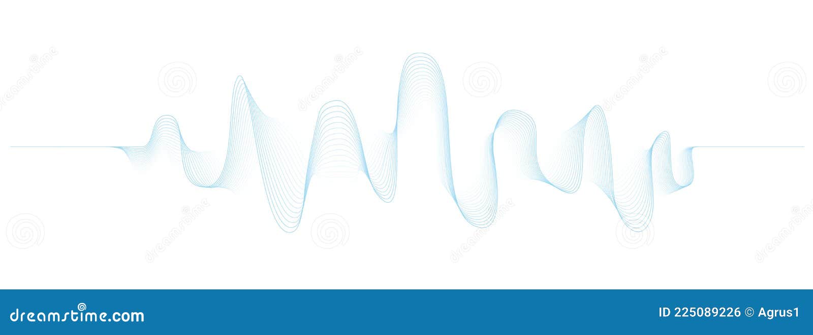 Background with Abstract Vector Blue Colored Sound Wave Lines Stock ...