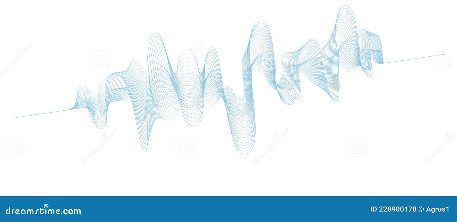 Background with Abstract Vector Blue Colored Sound Wave Lines Stock ...