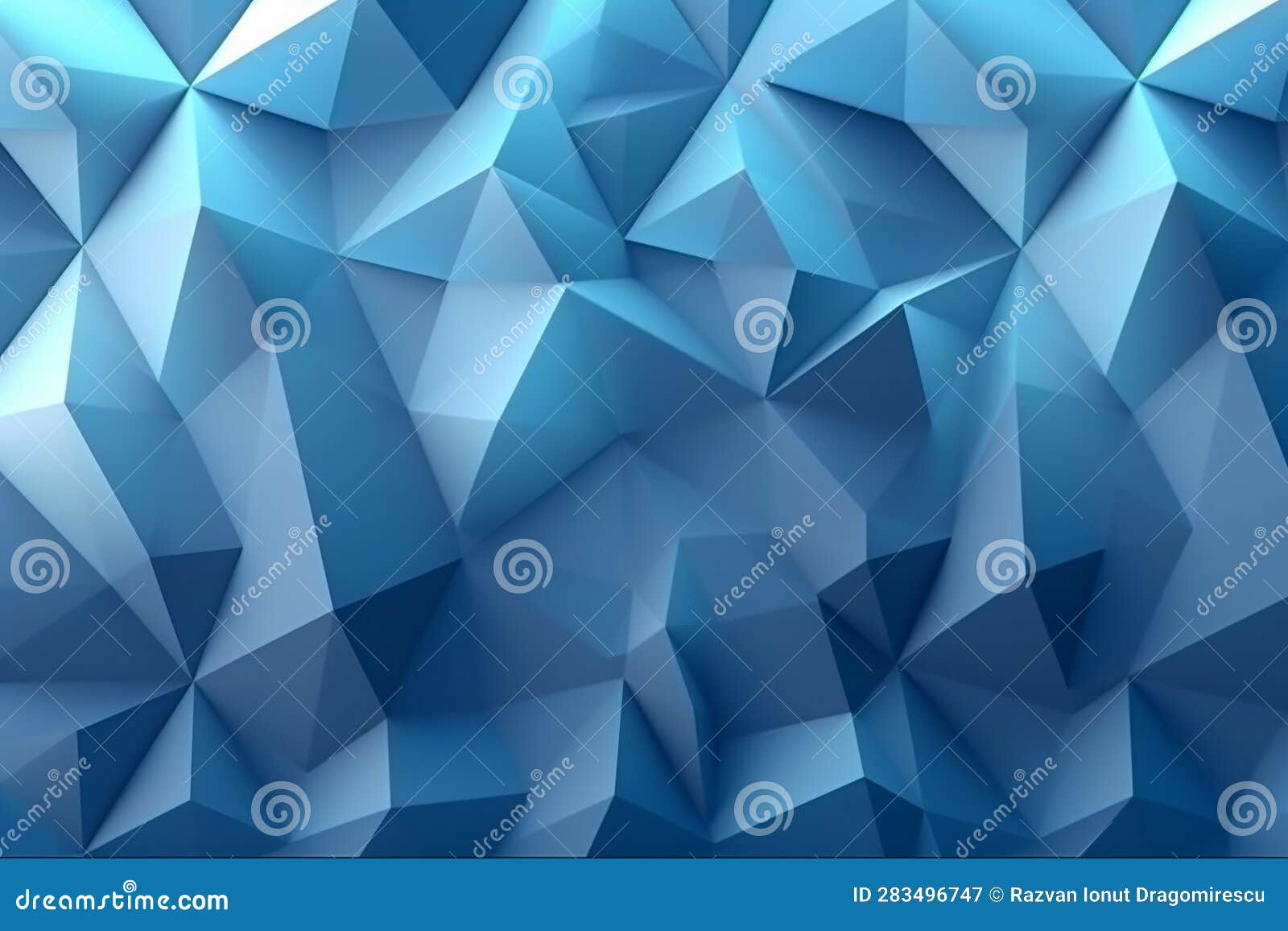 Background Adorned with an Array of Blue Triangular Shapes in a 3D ...