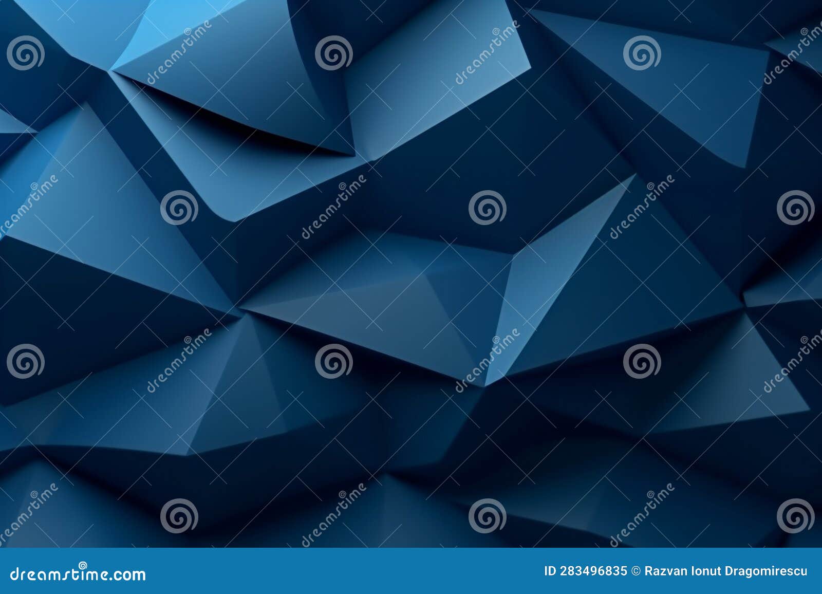 Background Adorned with an Array of Blue Triangular Shapes in a 3D ...