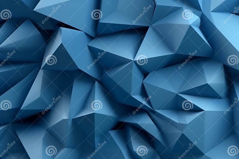 Background Adorned with an Array of Blue Triangular Shapes in a 3D ...