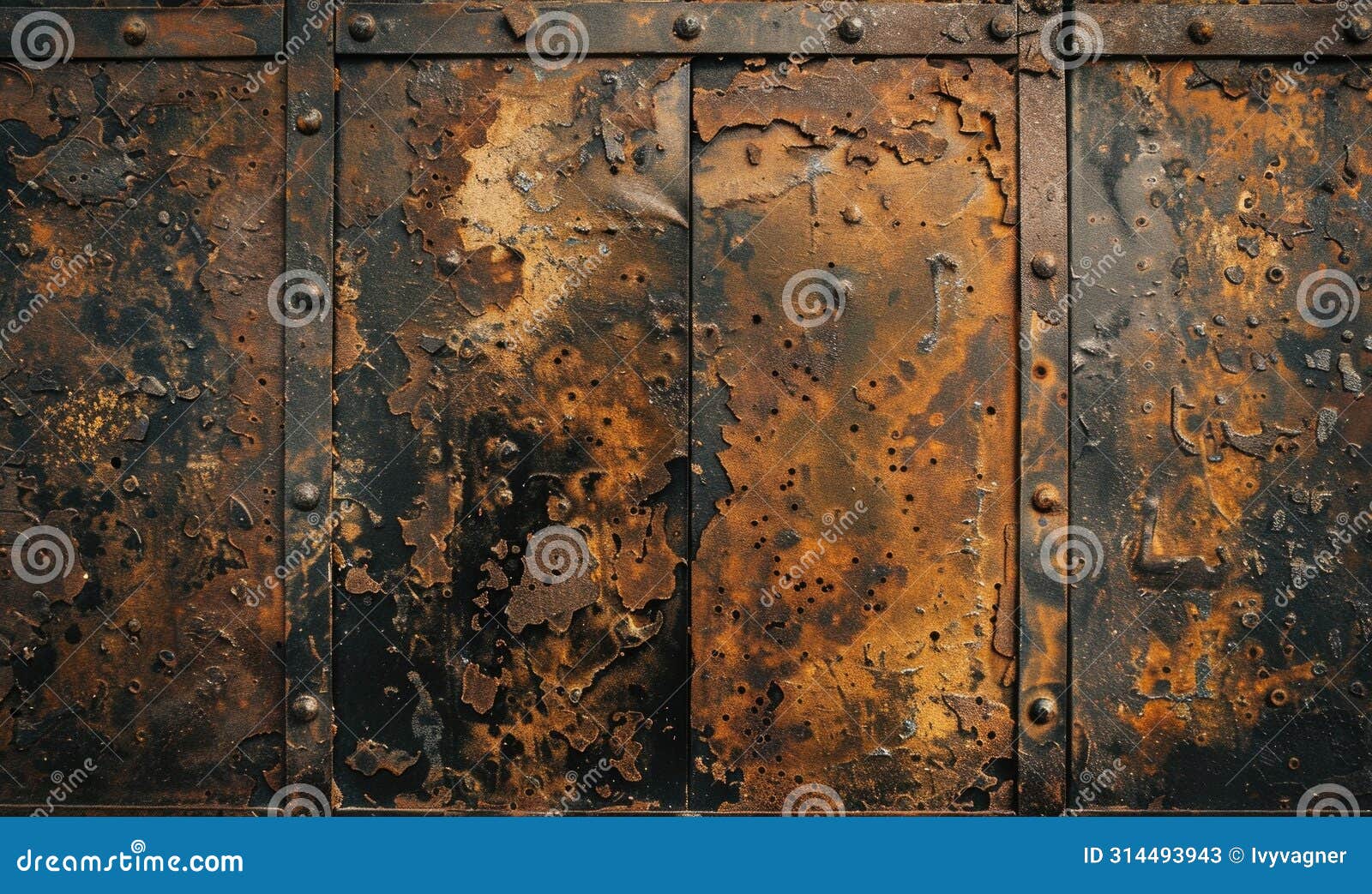 Background Adorned with Rusted Bronze Panels Stock Image - Image of ...