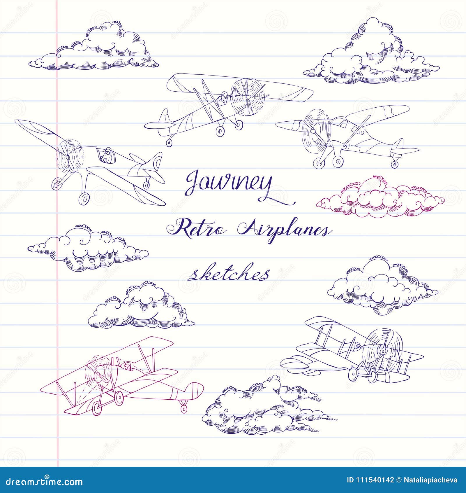 Backgr colored airplanes stock vector. Illustration of aviation - 111540142