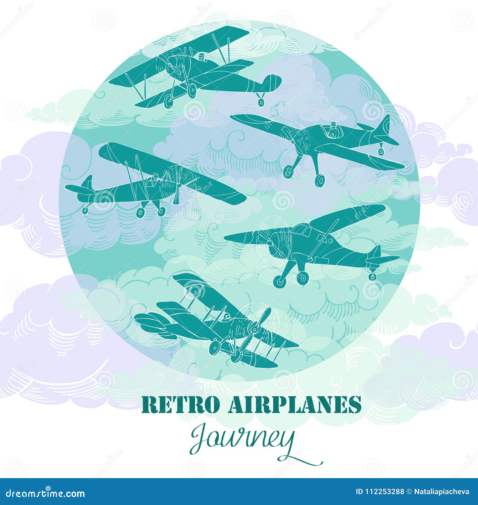 Background with Airplanes stock vector. Illustration of graphic - 112253288