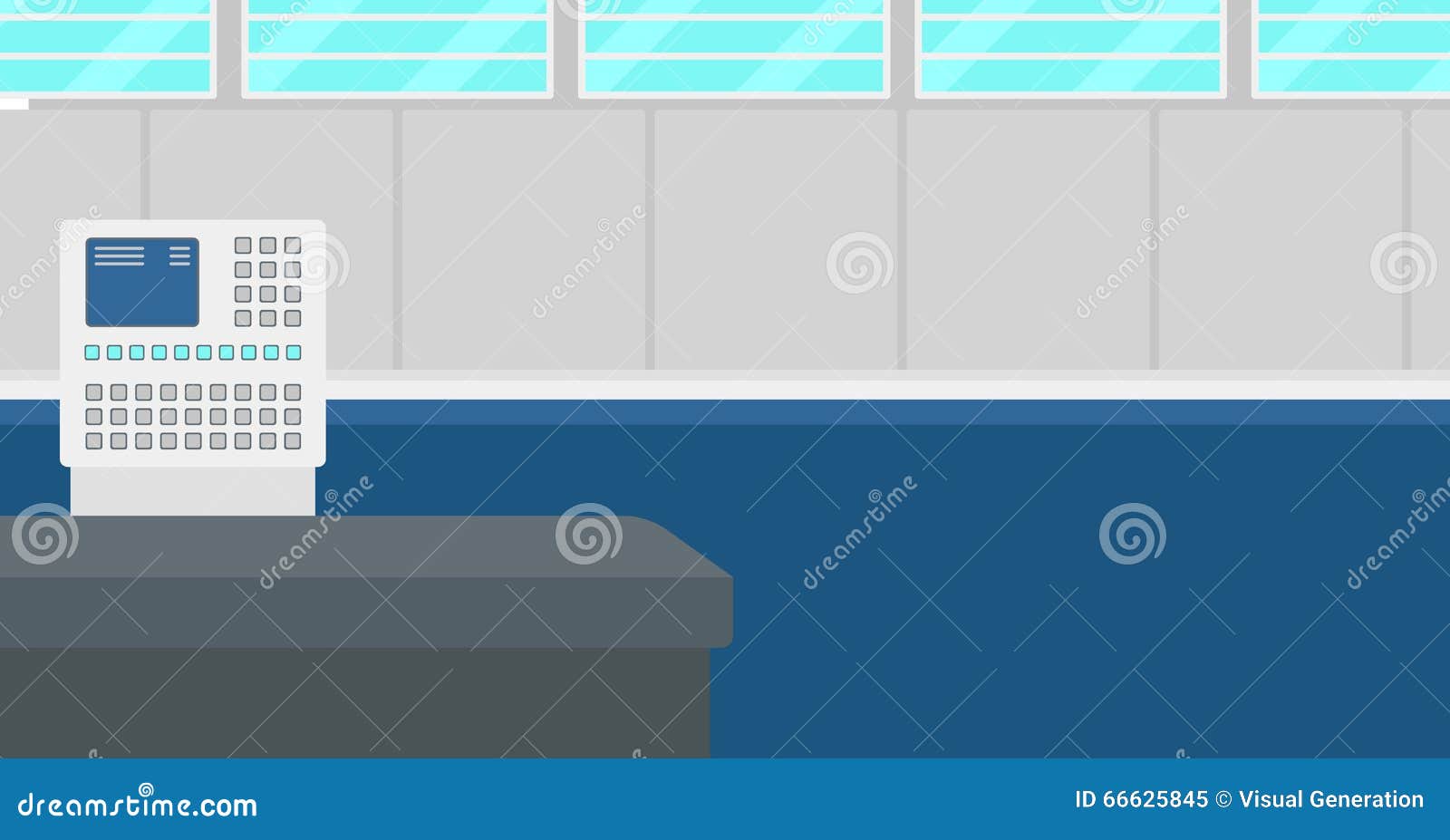 Background of Airport with Self Check-in Kiosk. Stock Vector ...