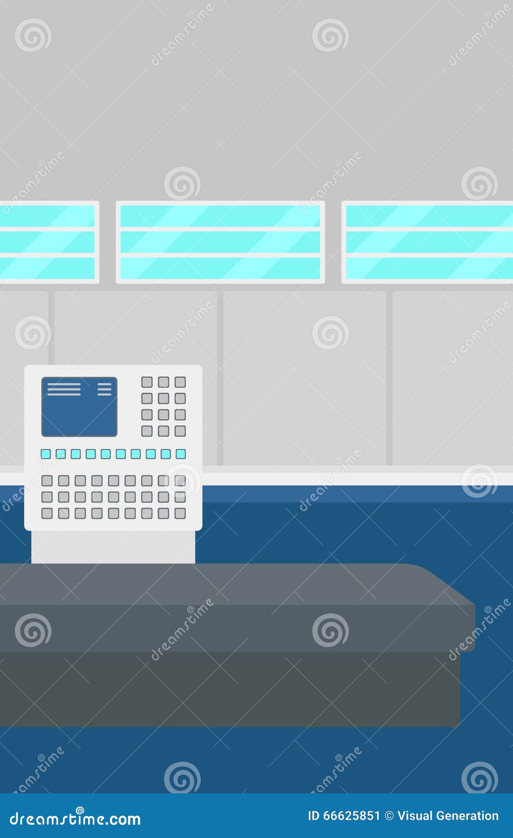 Background Of Airport With Self Check-in Kiosk. Cartoon Vector ...