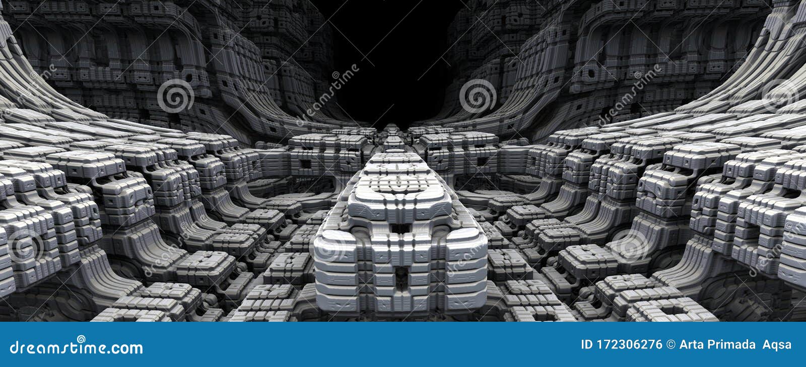 3d Background of Ancient Alien Tombs in White Stock Illustration ...