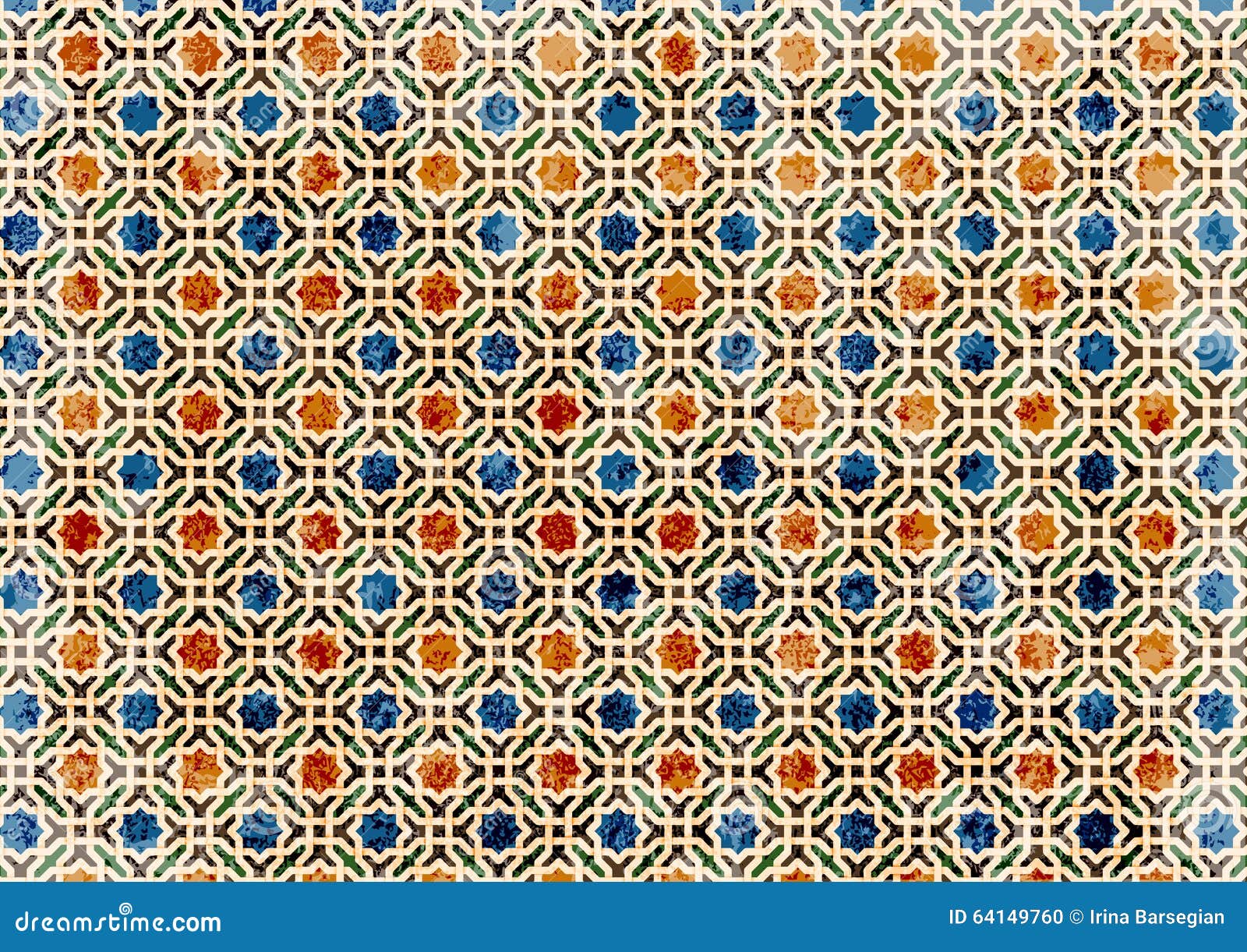 Ancient Arabic Ornament Seamless Fractal 3D Illustration Background ...