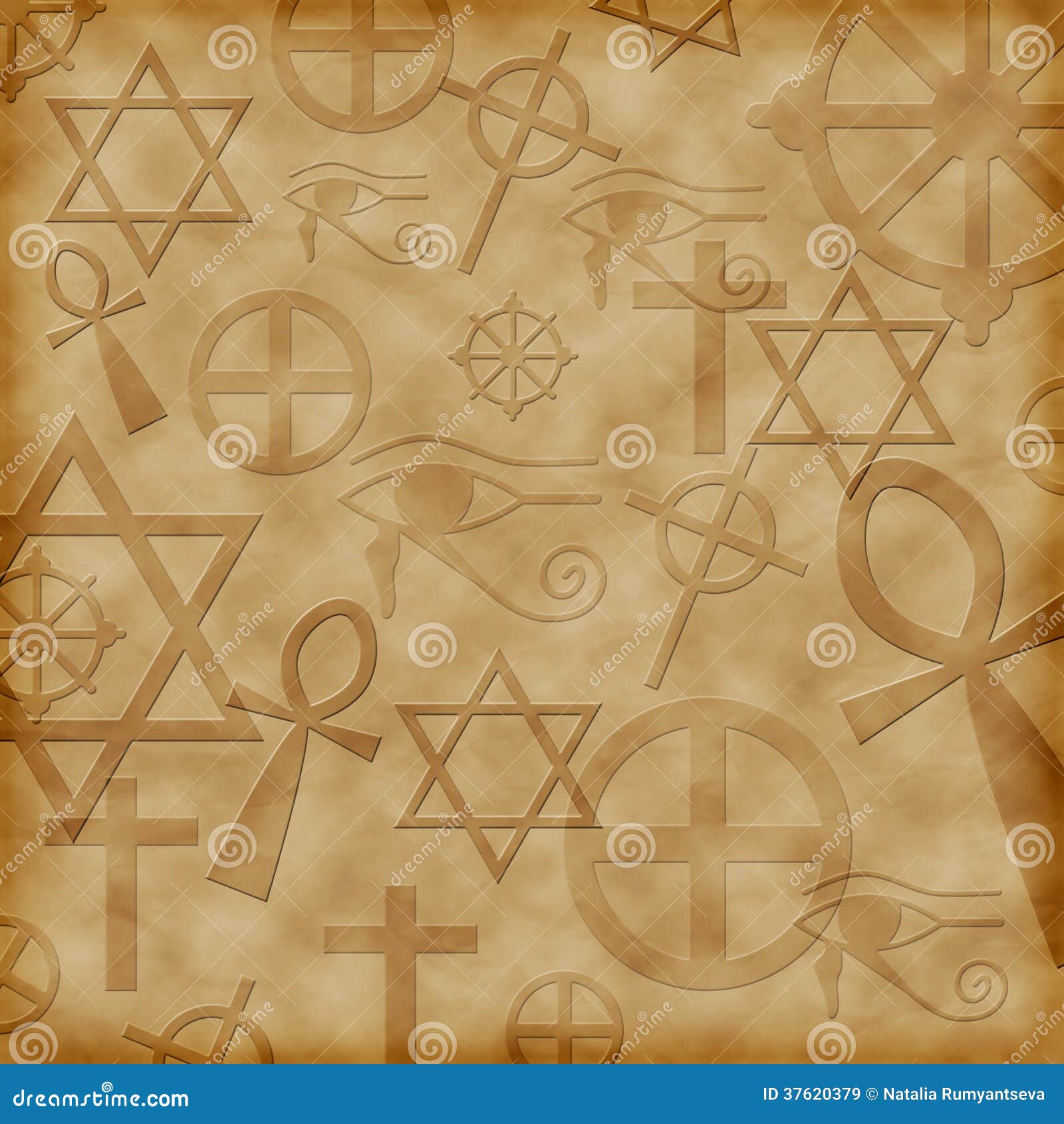Background with Ancient Symbols Stock Illustration - Illustration of ...