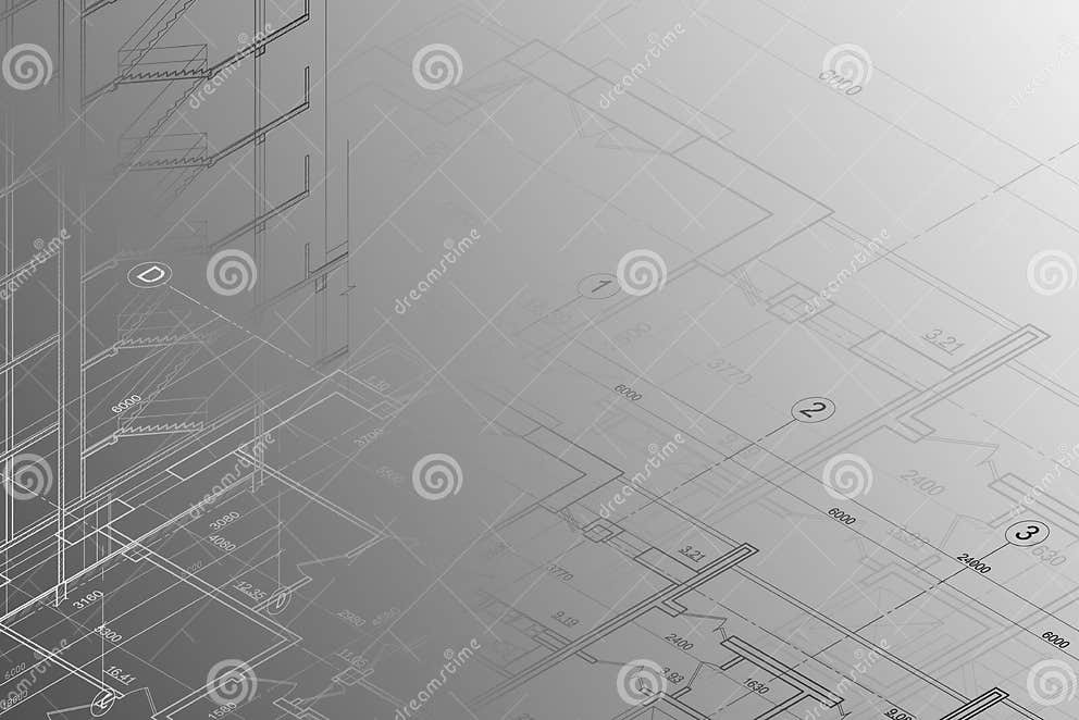 Background of Architectural Technical Drawing Stock Illustration ...