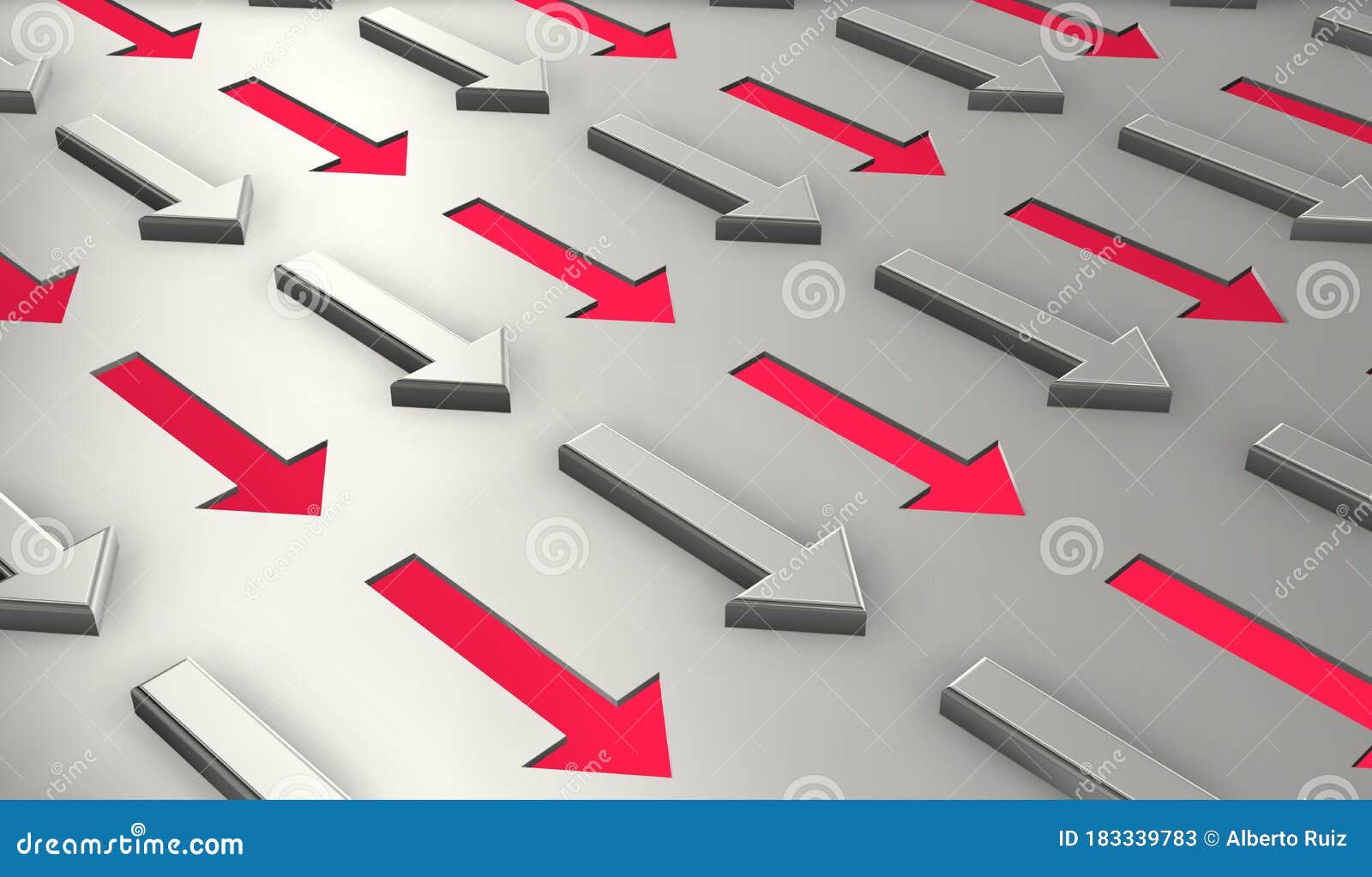 Red Pattern Arrows in Cool Perspective Stock Illustration ...
