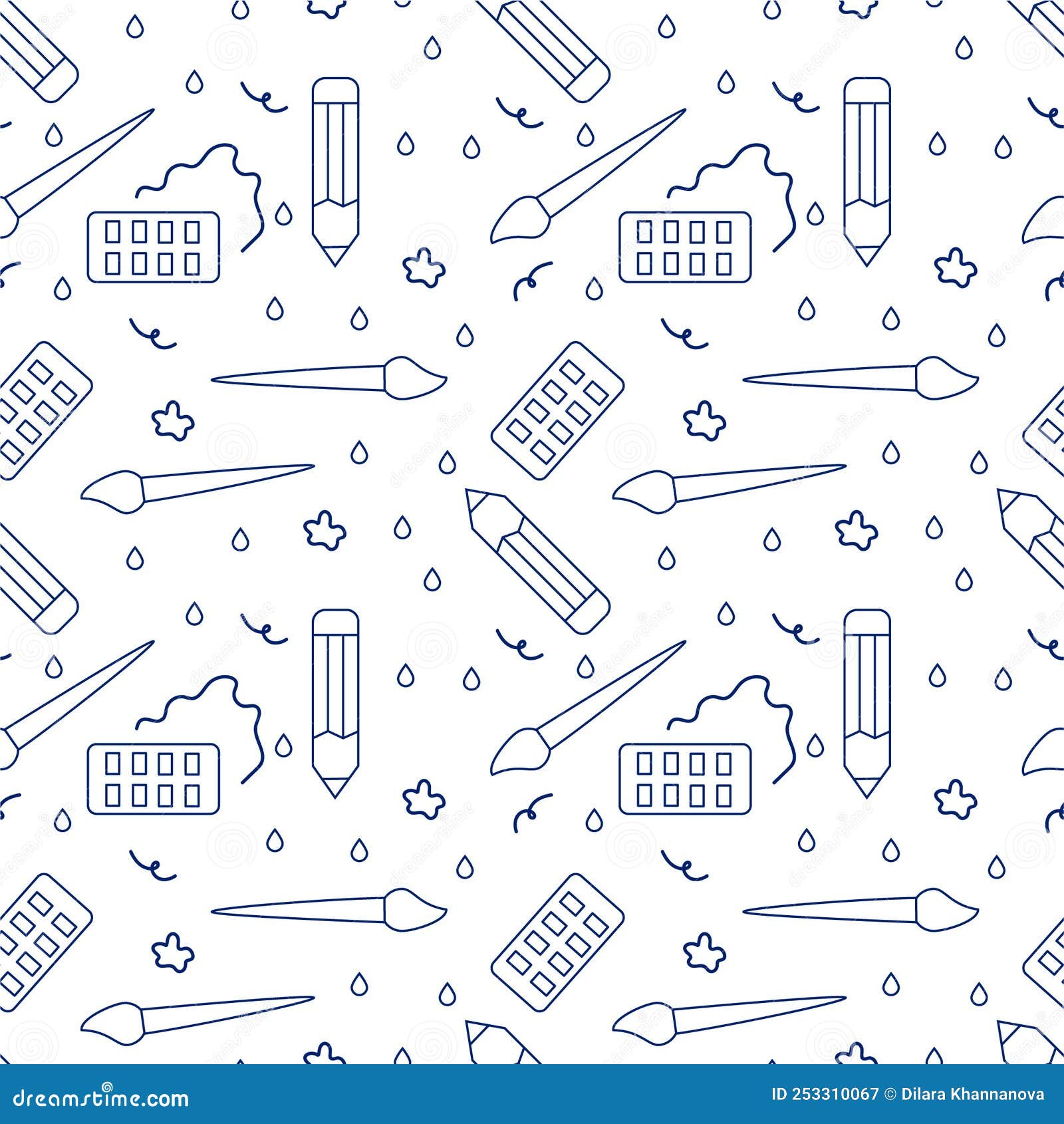 Background of Art Materials for Drawing. a Pattern of Tools for the ...