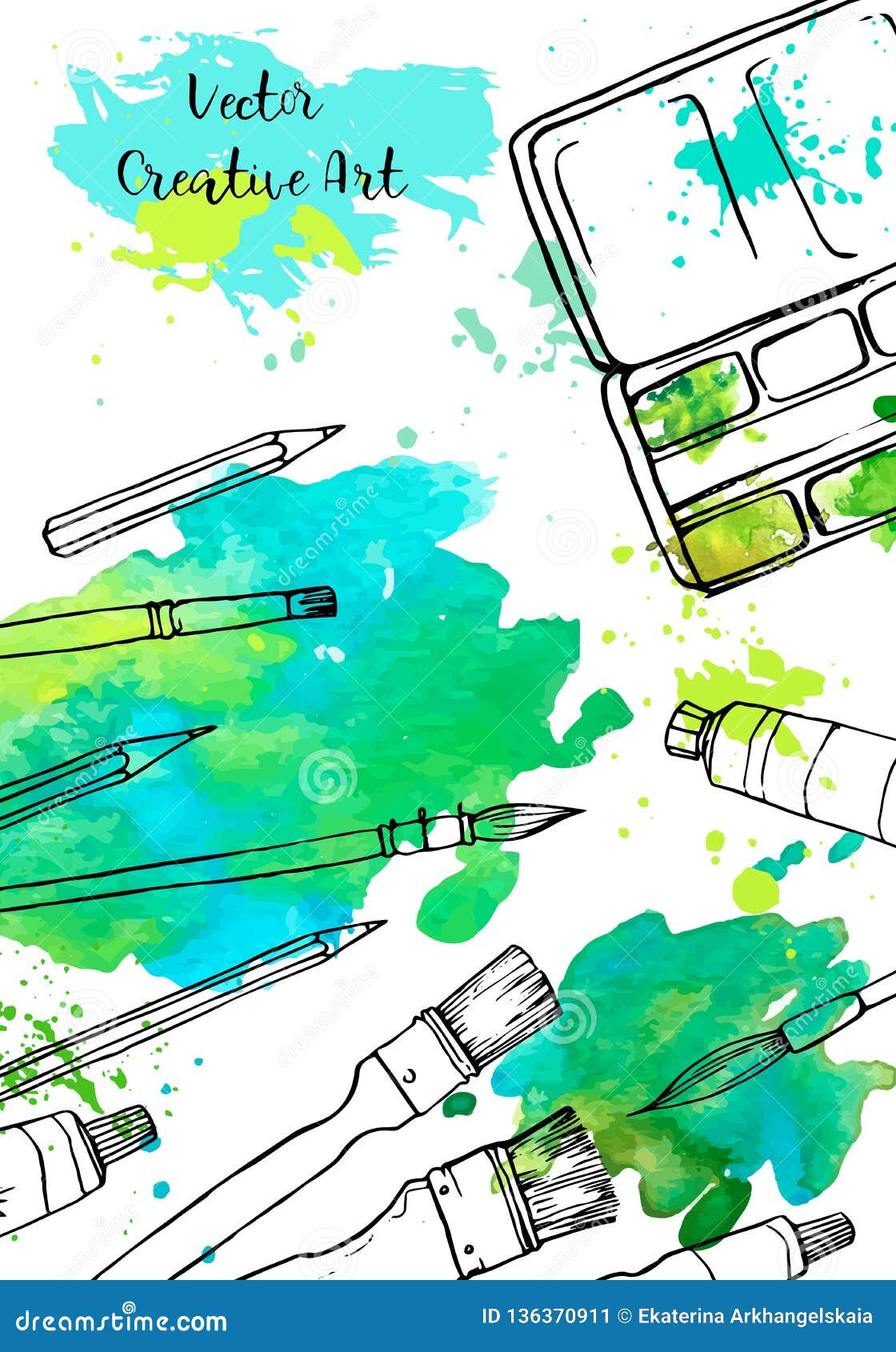 Background with Art Materials Stock Vector - Illustration of palette ...