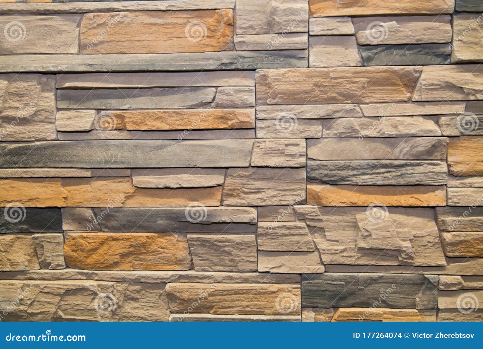 Background of Artificial Stone Gray Yellow Irregular Rectangular Shape ...