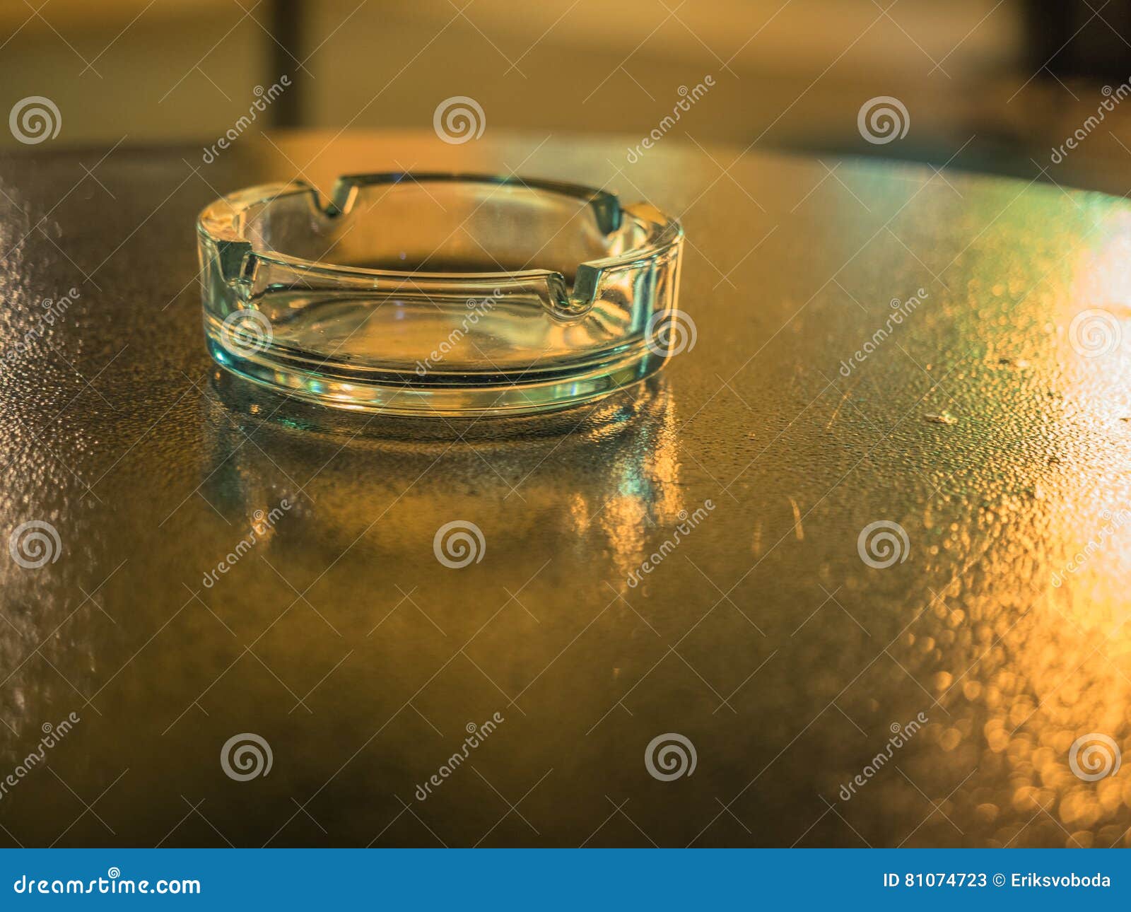 Background of the Ashtray on the Black Table Close Up. Stock Image ...