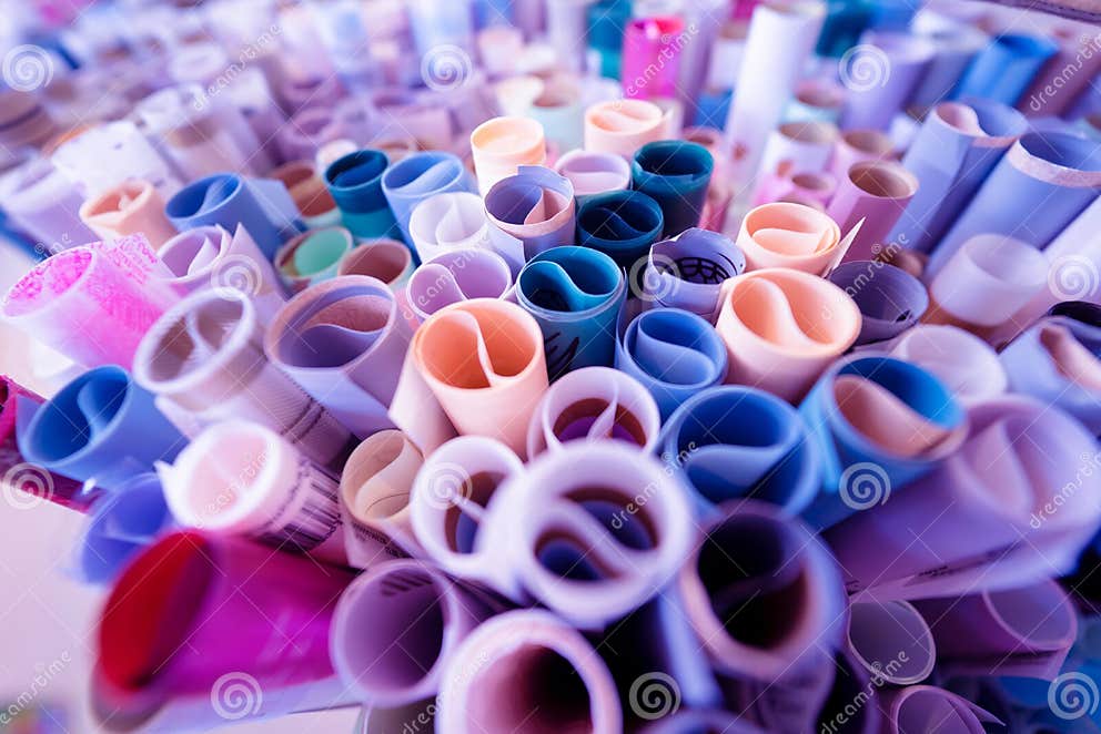 Background of Assorted Colored Wrapping Paper Set Stock Image - Image ...