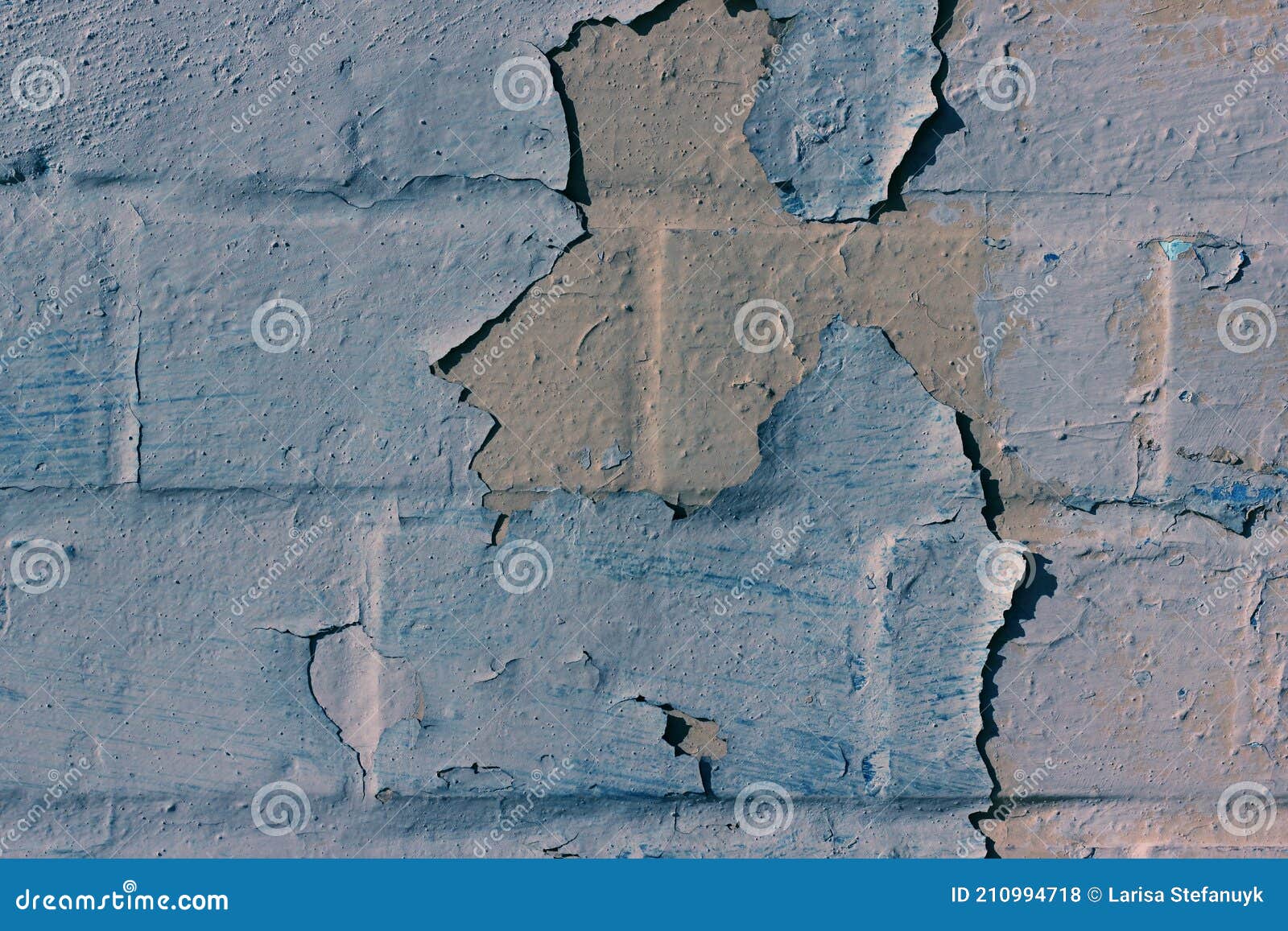 Old Stripped Authentic Plaster with Semi-dried Blue Paint Stock Photo ...