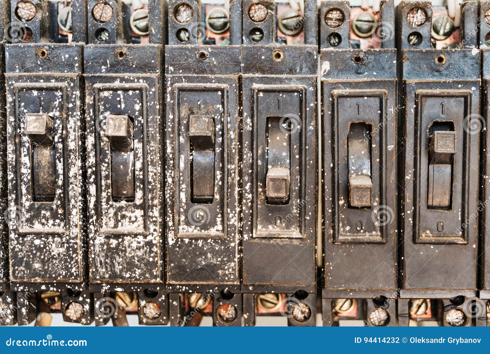 Background of Automatic Retro Switches Stock Photo - Image of power ...