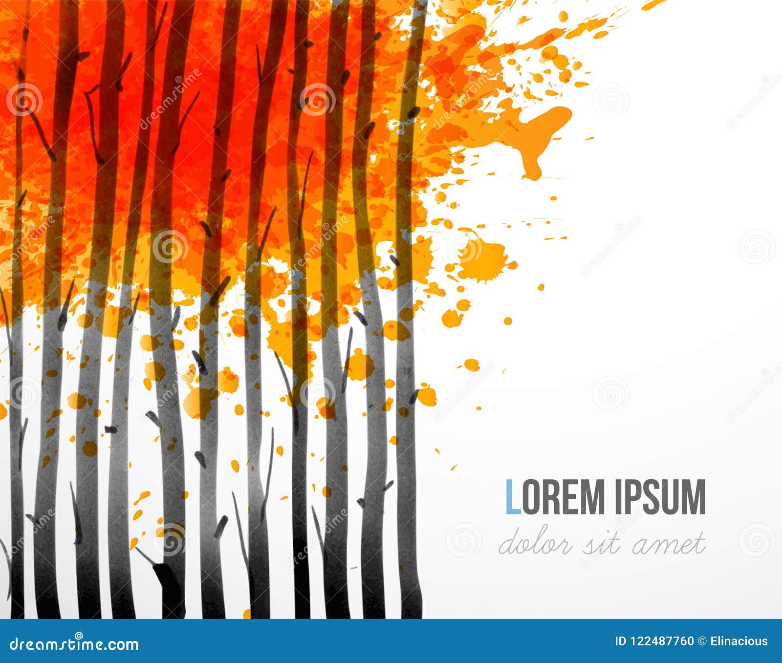 Background with Autumn Forest Trees and Place for Your Text. Stock ...