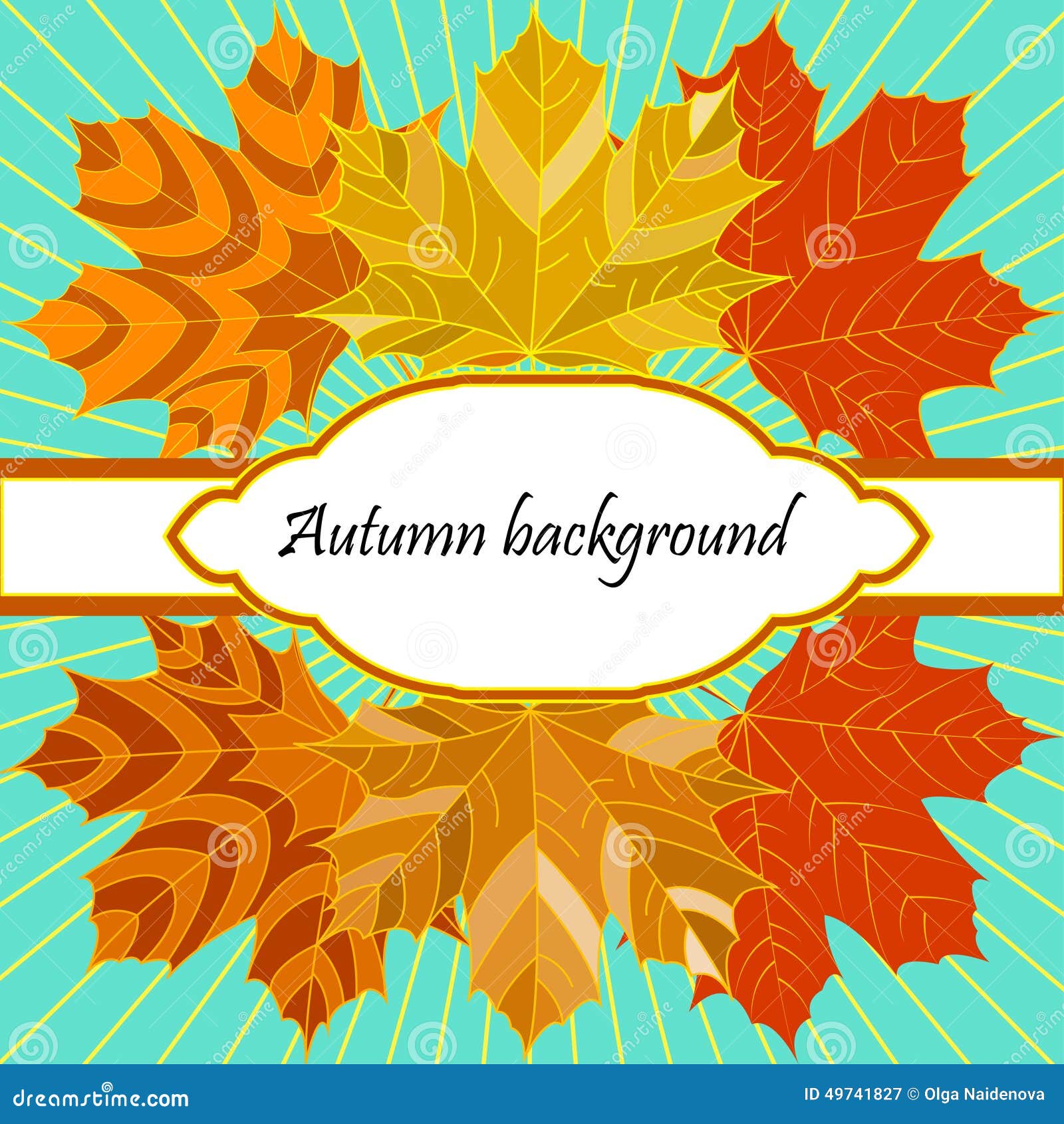 Background with Autumn Leaves and Decorative Place for Text Stock ...