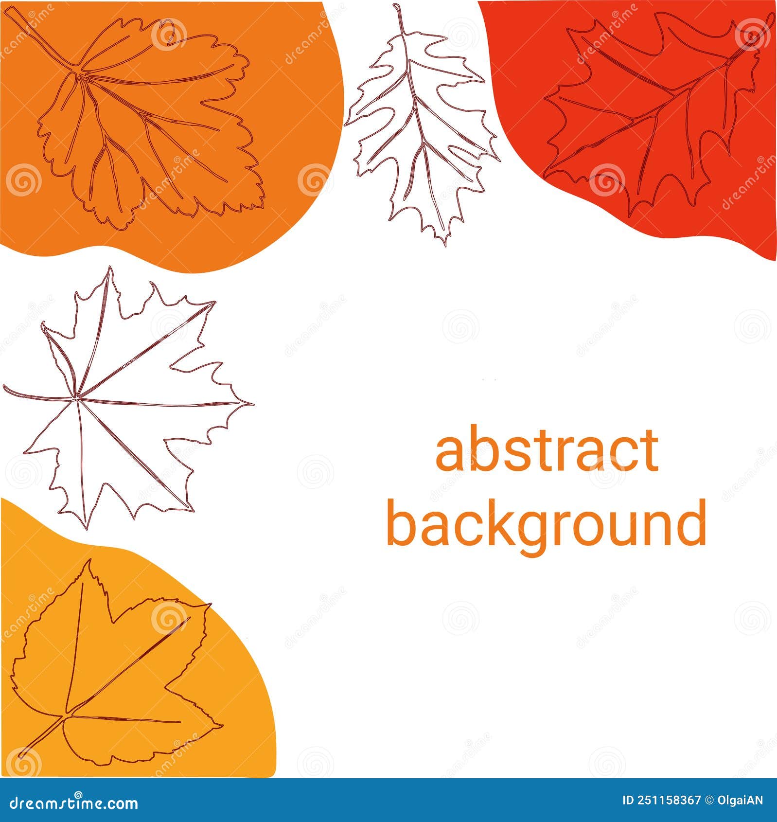 Background from Autumn Leaves. Autumn Leaves in One Line Style. Vector ...