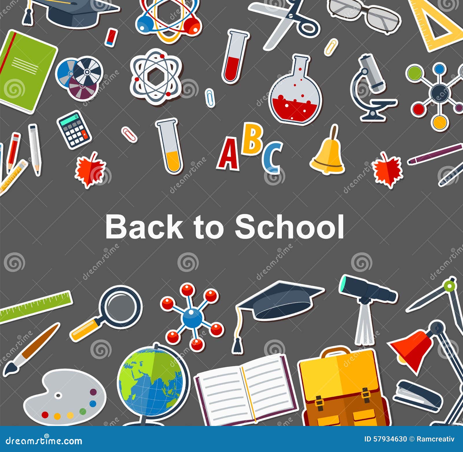 Background Back To School with Training Accessories of Schools. Stock ...