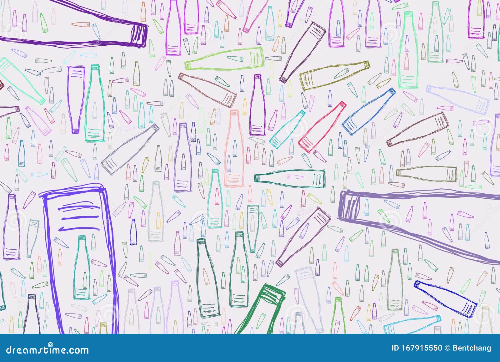 Background or Backdrop, Bottle Hand Drawn, for Design Texture. Canvas ...