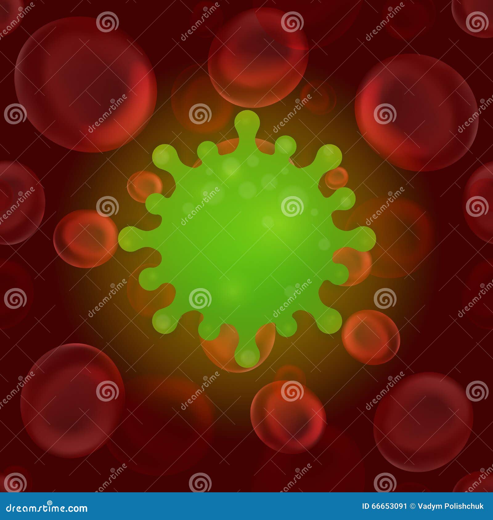 Background with Bacteria. Cartoon Illustration. Stock Vector ...