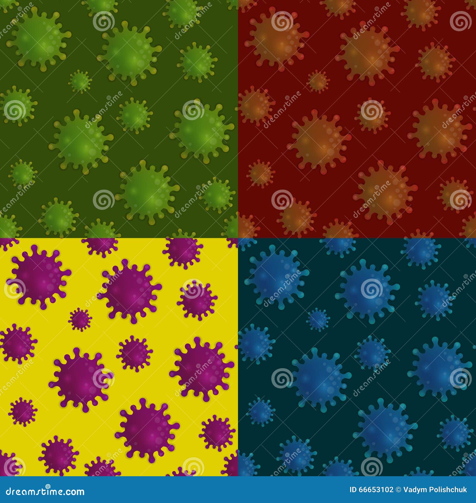 Background with Bacteria. Cartoon Illustration. Stock Vector ...