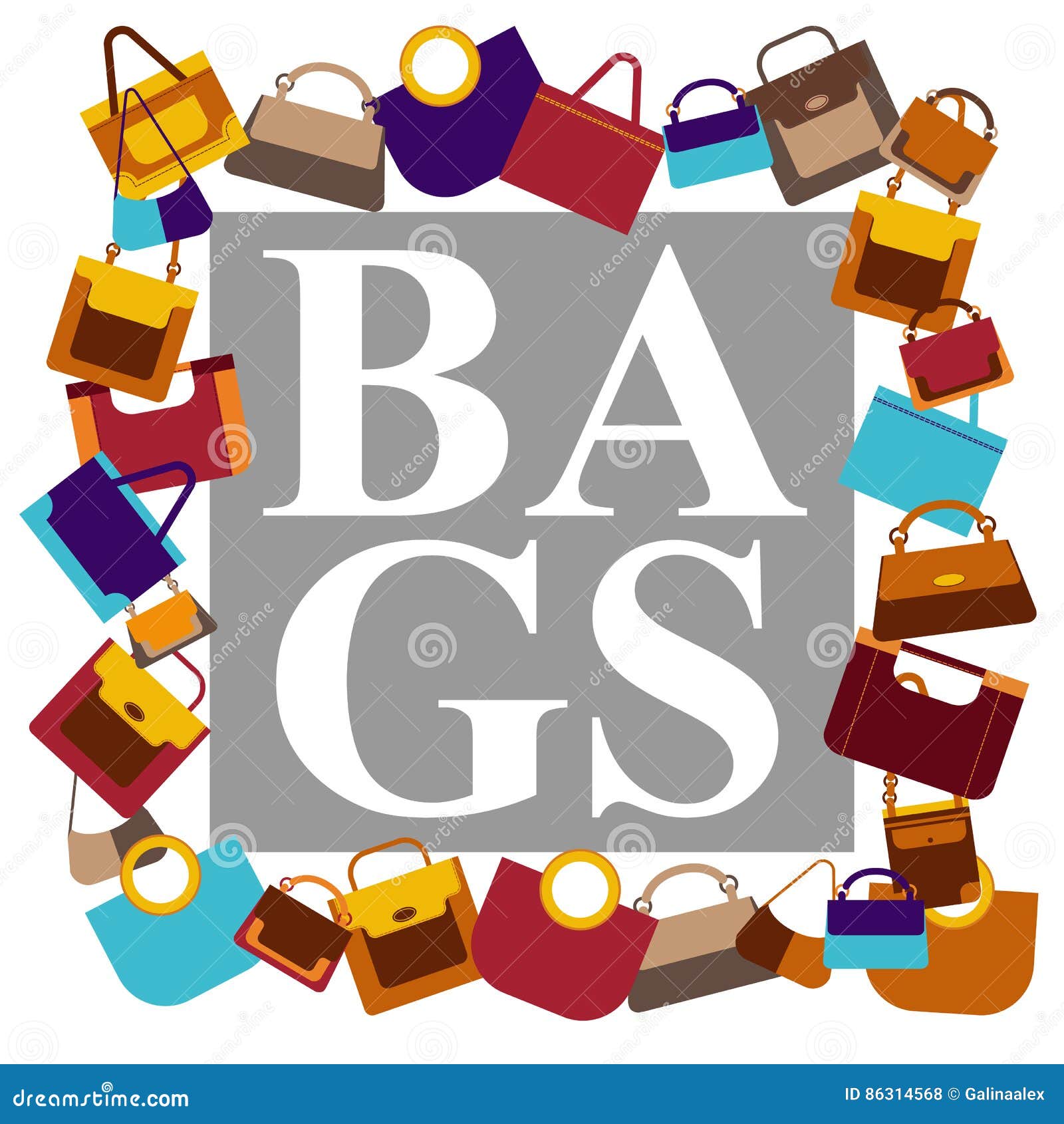 Background with bags stock vector. Illustration of modern - 86314568