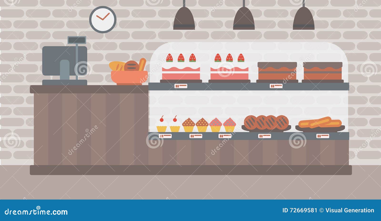 Background of bakery. stock vector. Illustration of fresh - 72669581
