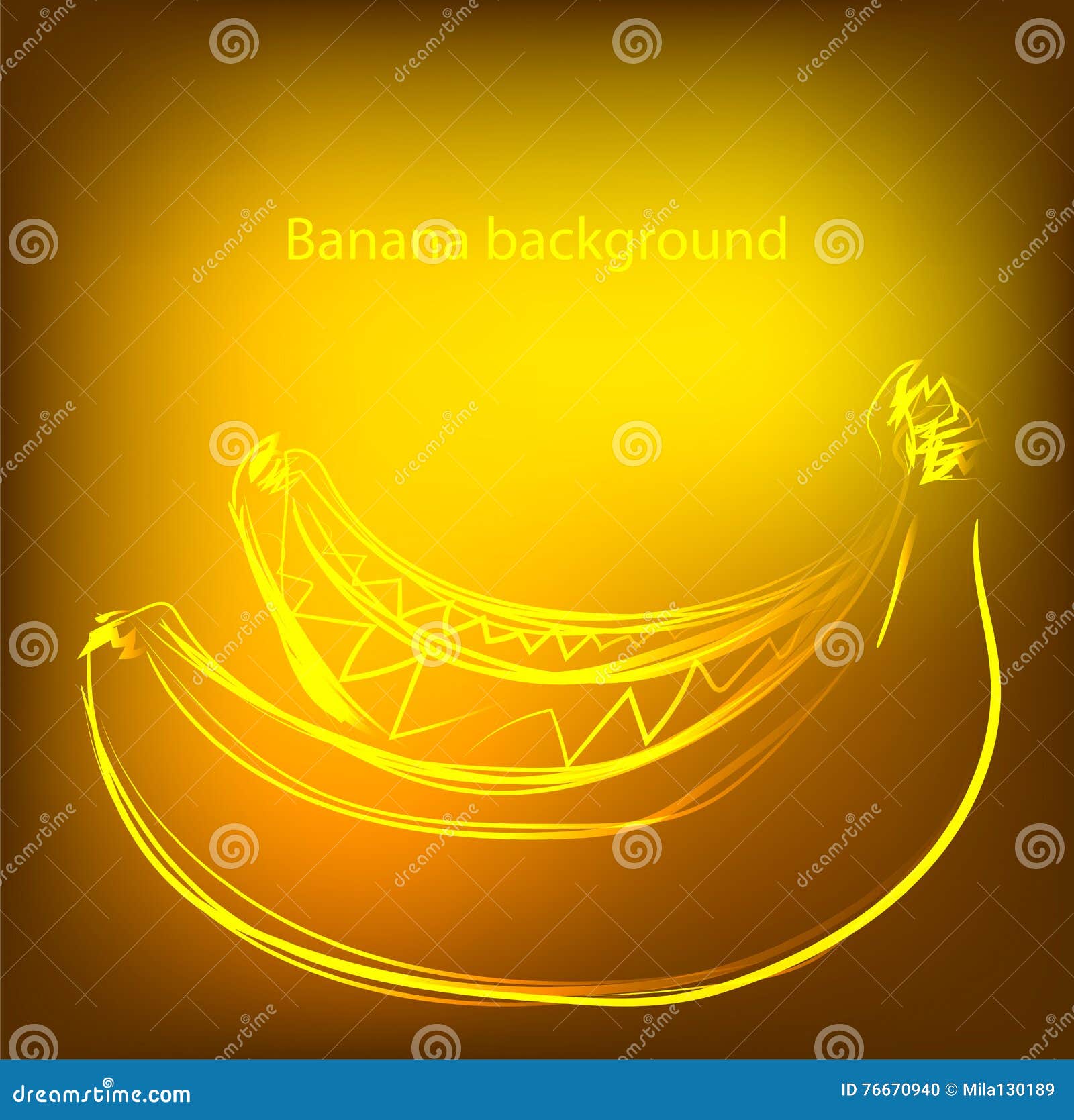 Background with Banana in Beautiful Colors, Vector Illustration Stock ...