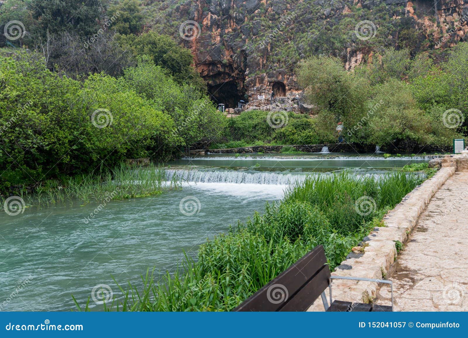 The Banias Spring Source of the Jordan River Stock Image - Image of ...