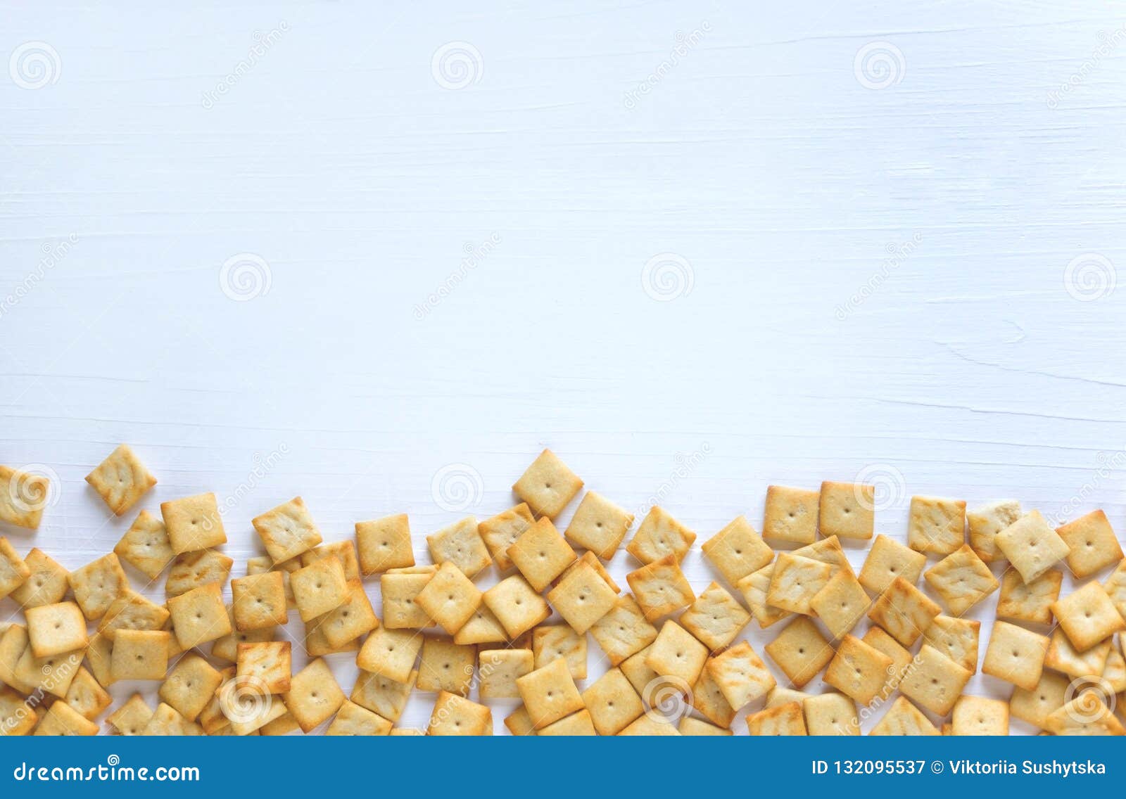 Background for a Banner with Crackers. Photo of Crackers on a White ...