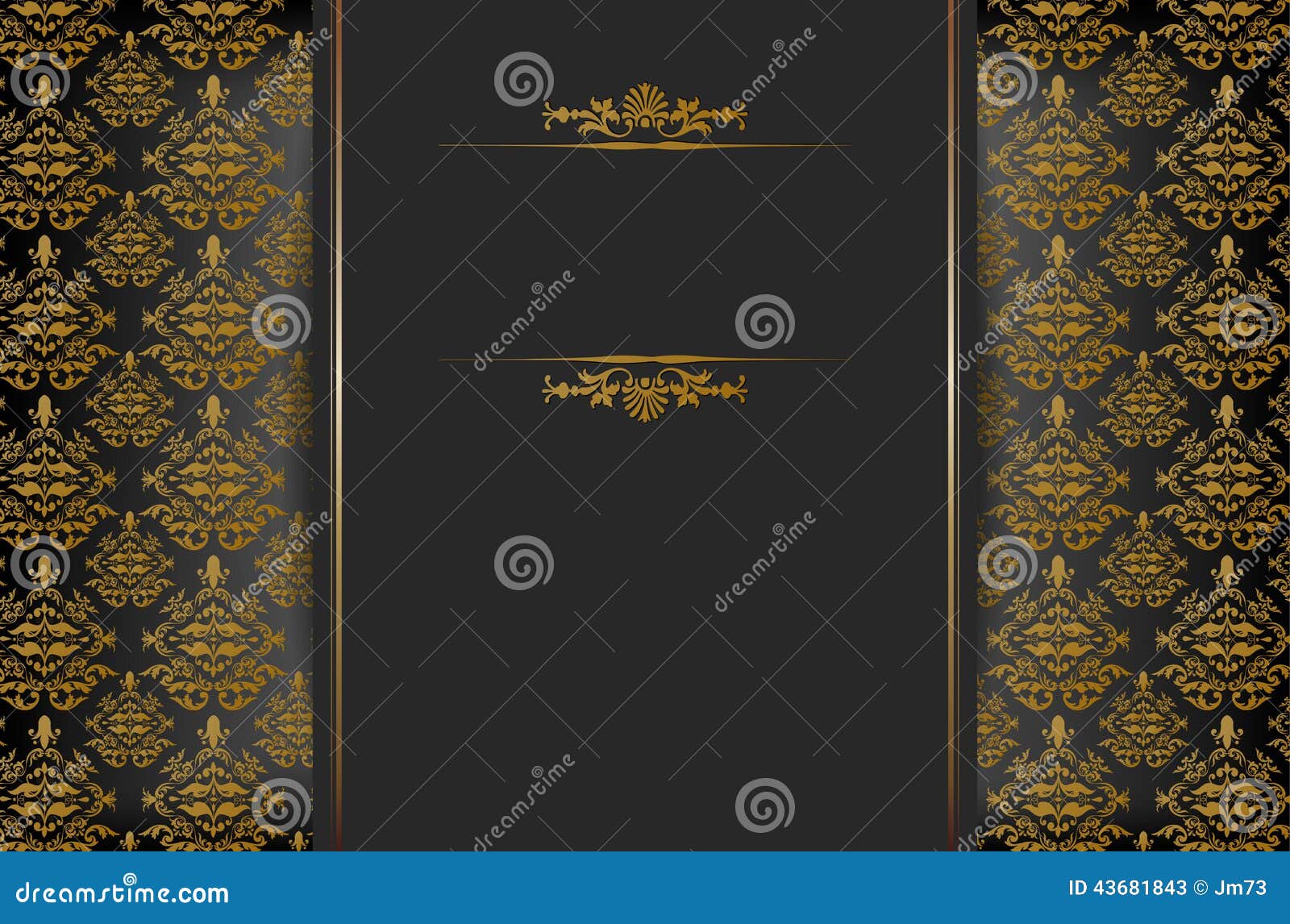 Background with Baroque Ornament and Place for Text Stock Vector ...