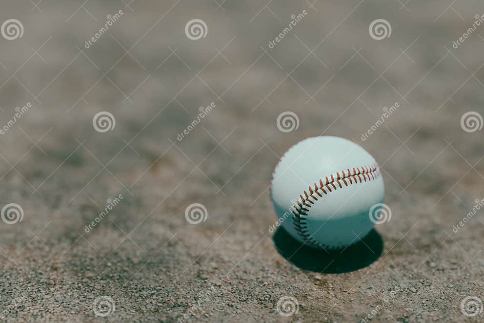 The Background of a Baseball on the Ground, 3d Rendering Stock ...