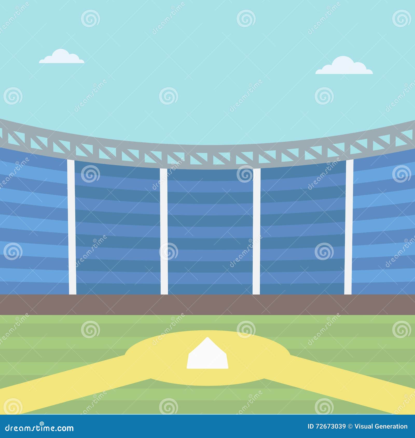 Background of Baseball Stadium. Stock Vector - Illustration of field ...