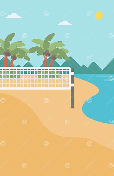 Background Of Beach Volleyball Court At Seashore Stock Vector