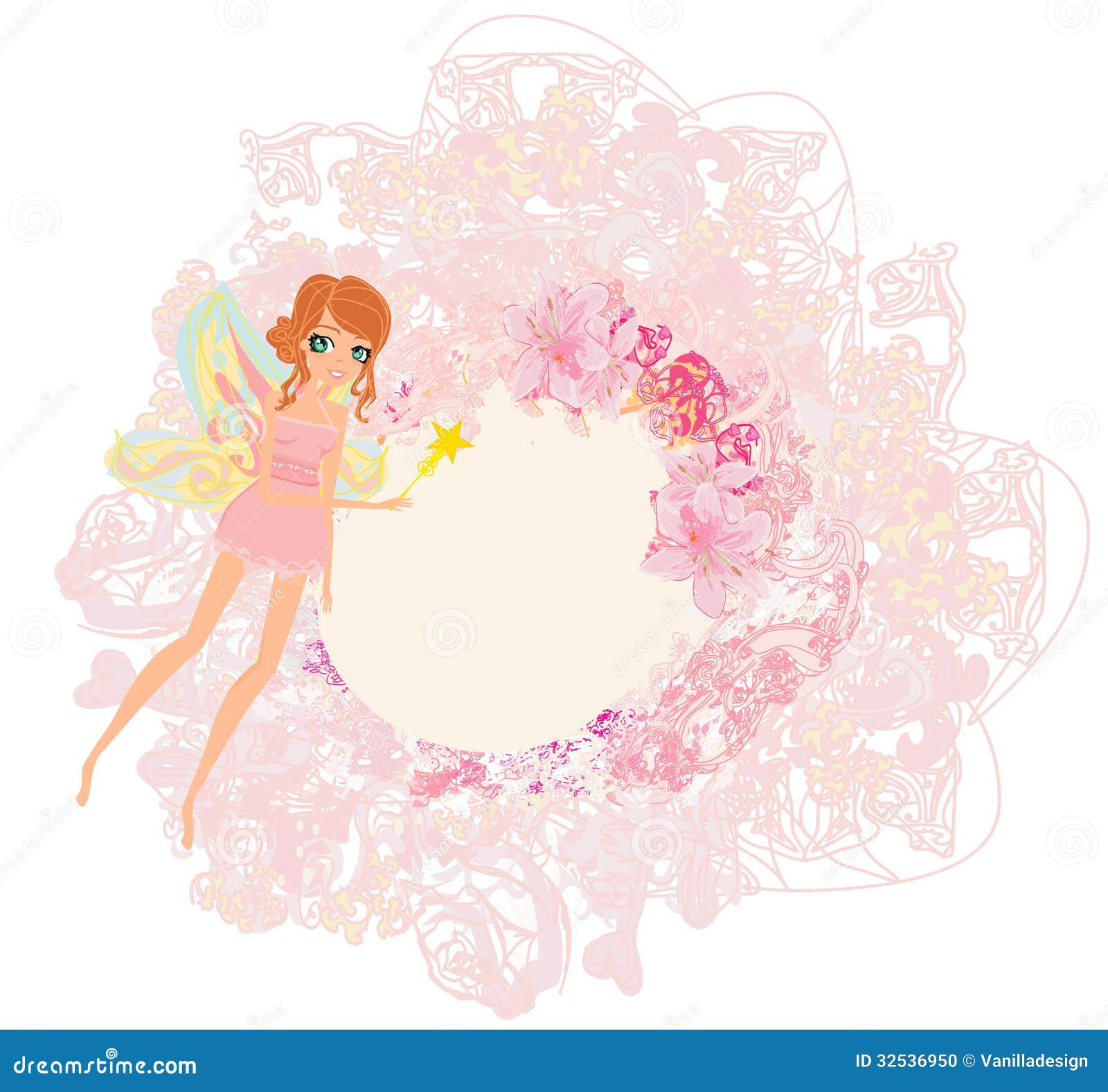 Background with a Beautiful Fairy Stock Vector - Illustration of ...