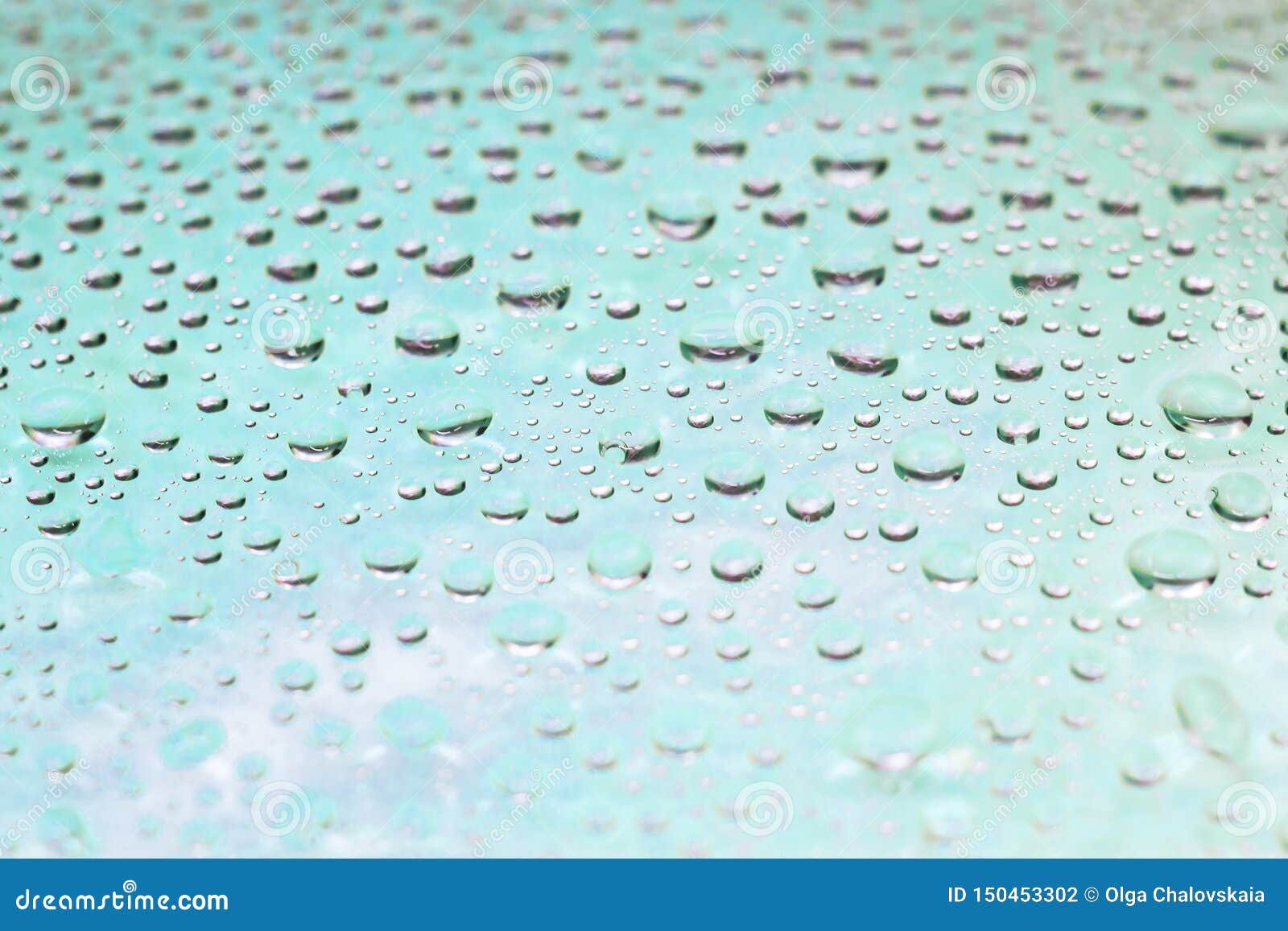Background of Beautiful Light Blue Water Drops Stock Photo - Image of ...