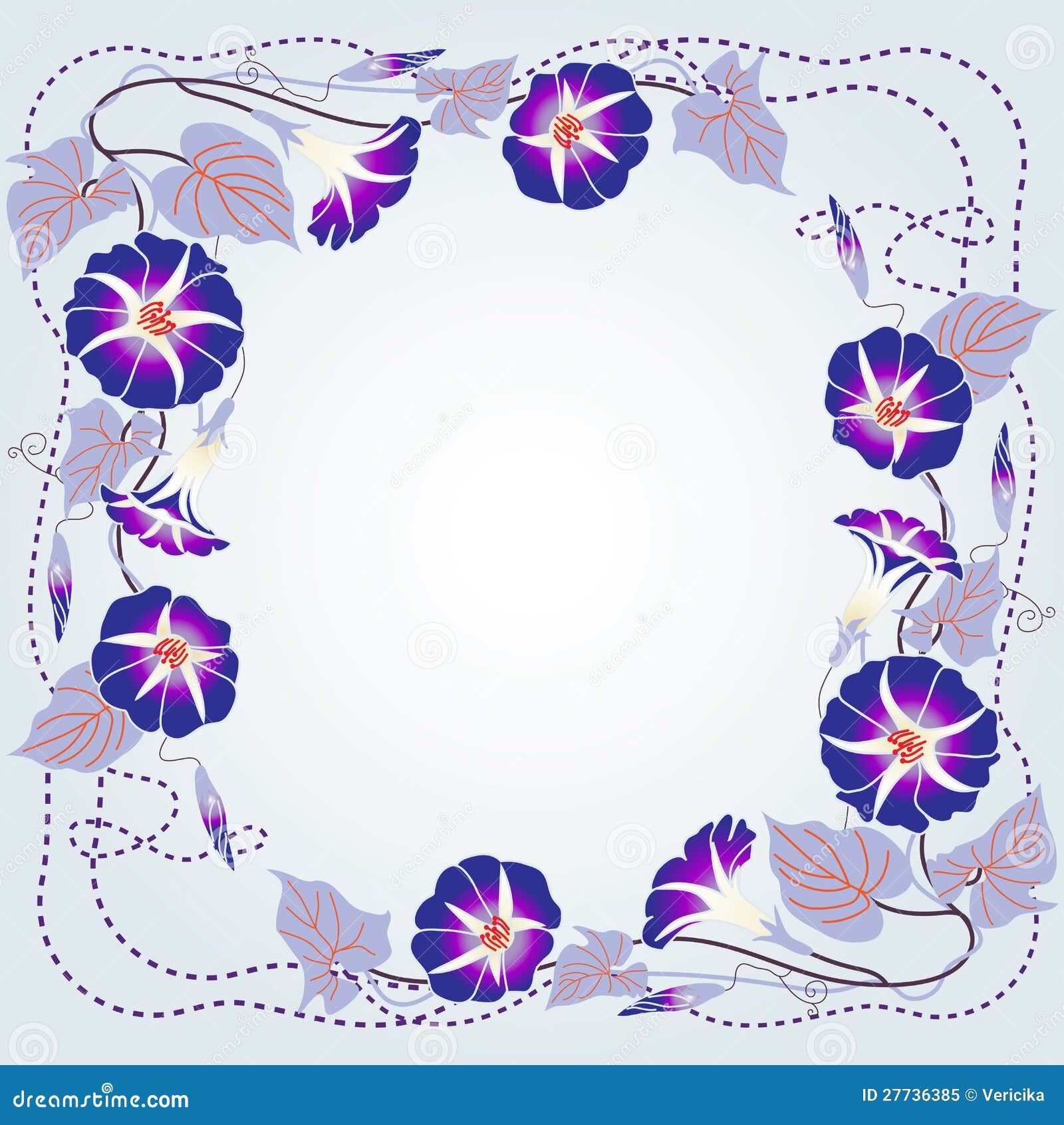 Background with Beautiful Morning Glory Stock Vector - Illustration of ...