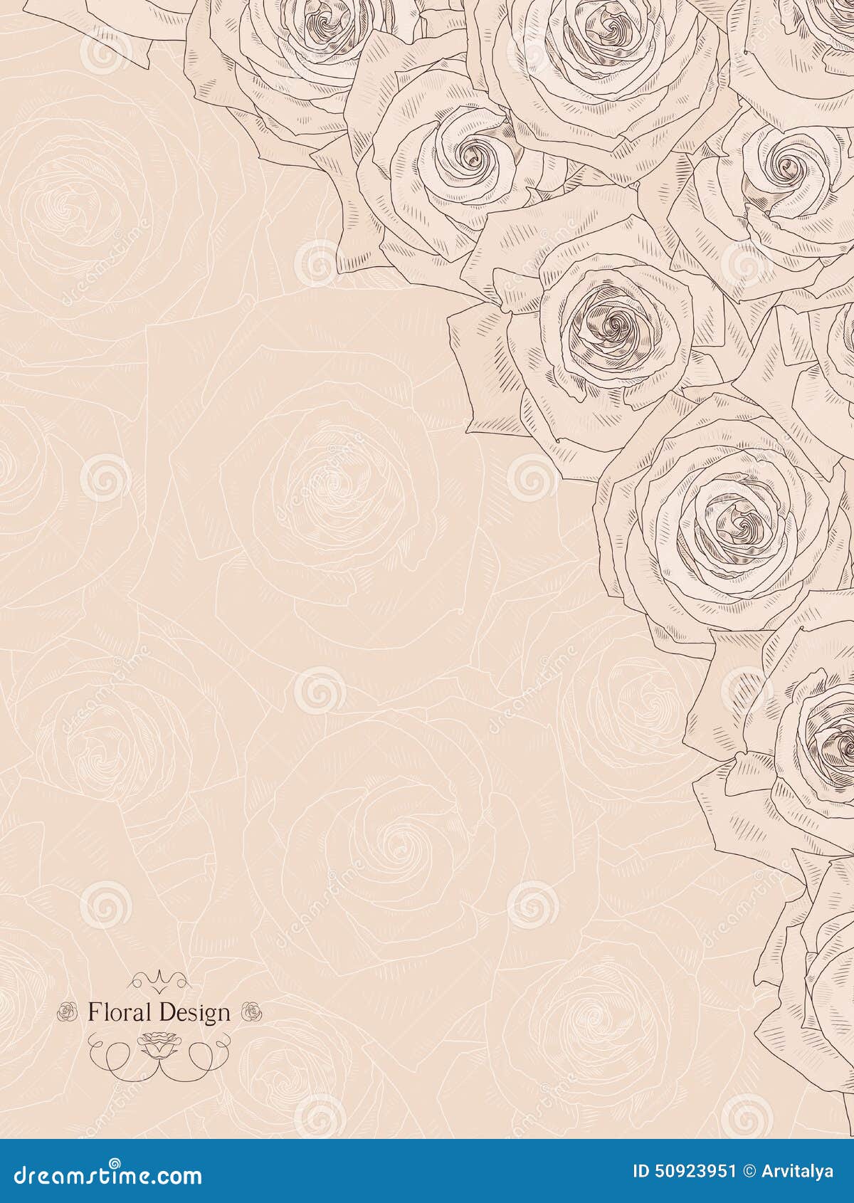 Background with Beautiful Roses Stock Vector - Illustration of rose ...