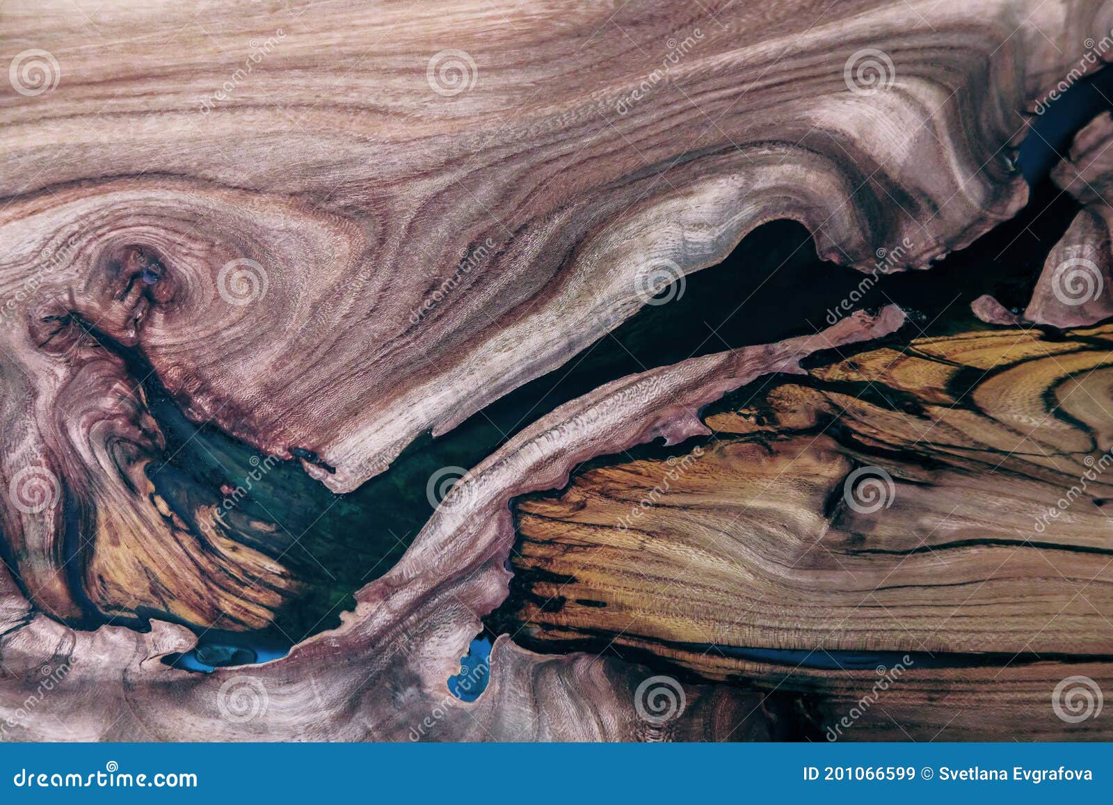 Background with Beautiful Texture of Wood Surface and Epoxy Resin Stock ...
