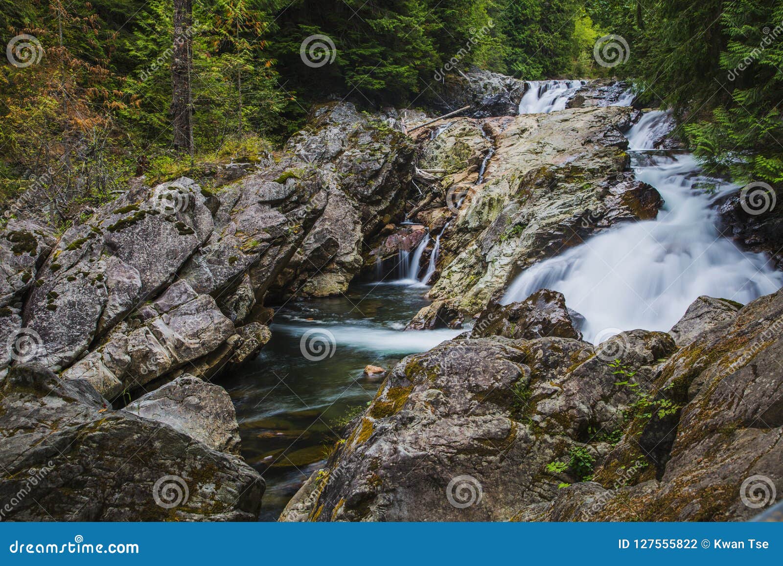 Background of Beautiful Waterfall in Slow Shutter Stock Photo - Image ...