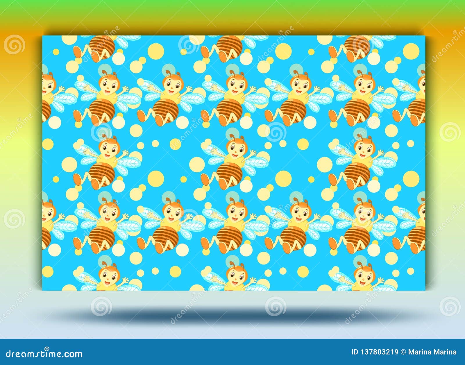 Background Bee Pattern.Set. Stock Vector - Illustration of buzz ...