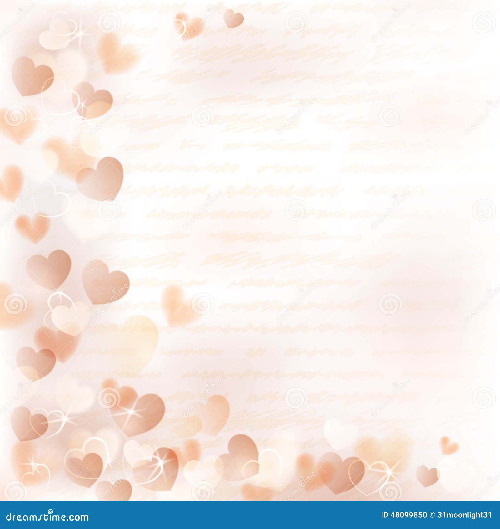Background with Beige Hearts Stock Vector - Illustration of sparkles ...